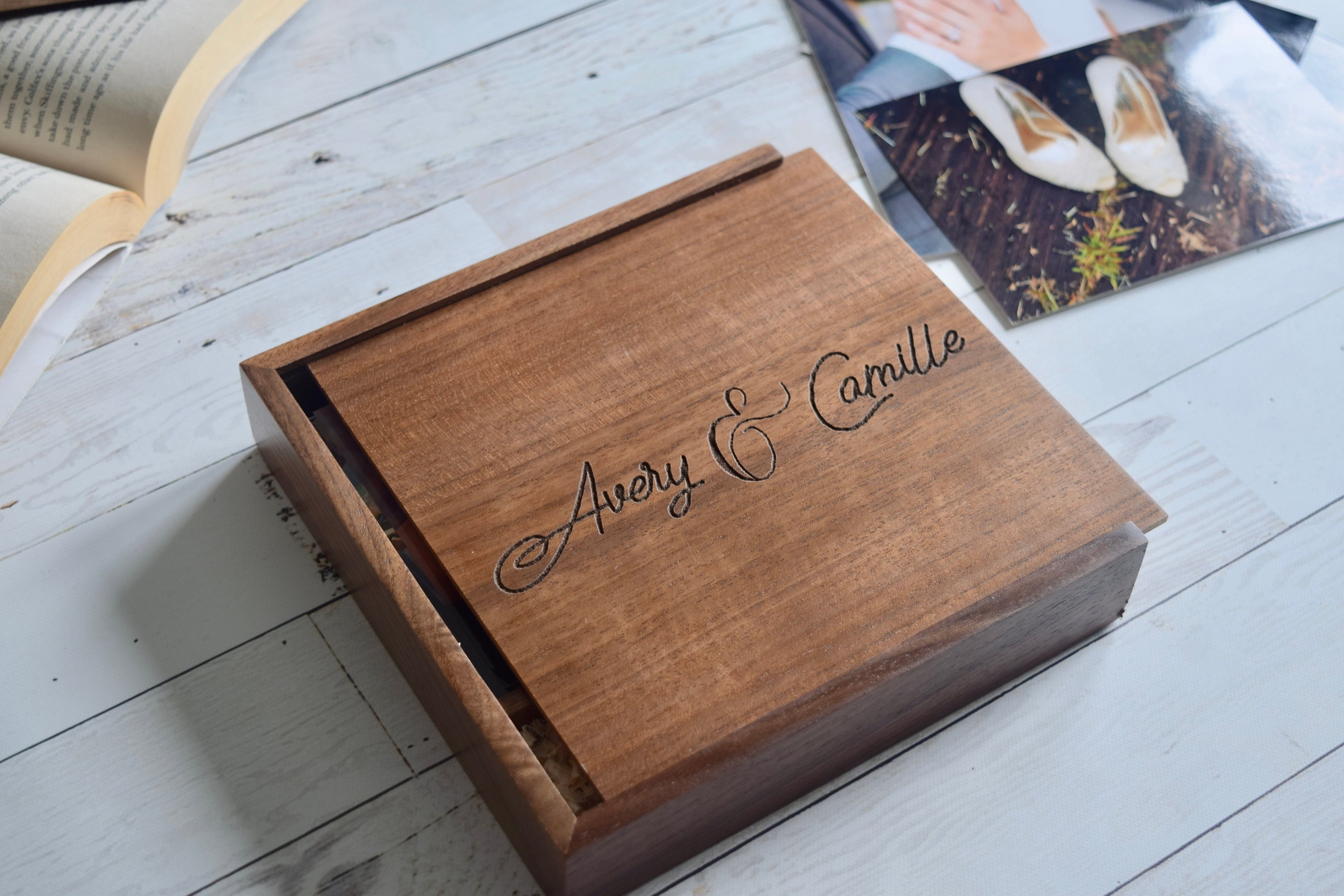 Photo Box Keepsake Box Wooden Photo Box Wedding Memory - Etsy