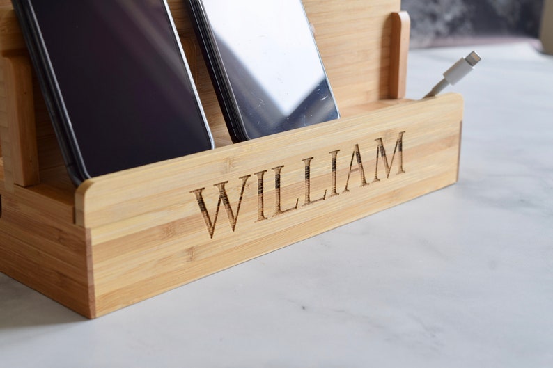 Bamboo Docking Station Wooden Docking Station Personalized - Etsy