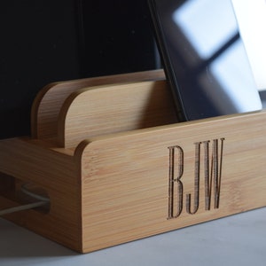 Bamboo Multi Charging Docking Station- Wooden Docking Station ...