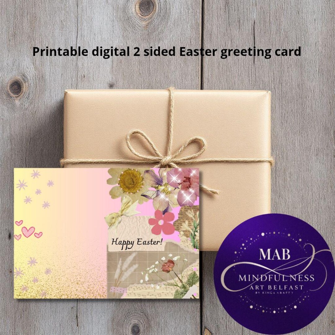 Printable Easter Greeting Cards Scrapbooking Style - Etsy