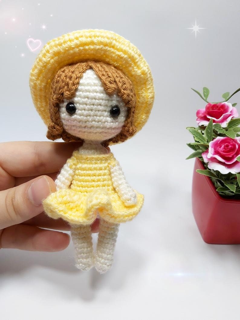 Little Crochet Doll Pattern Mini Doll Pattern DIY Amigurumi - Etsy UK
