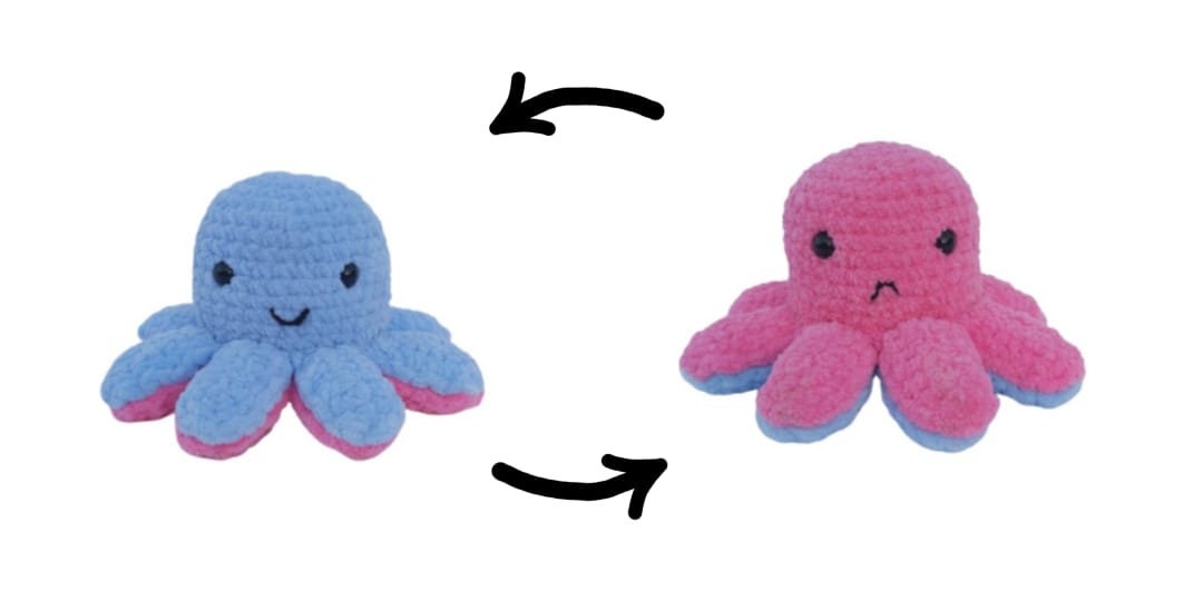 Crochet Reversible Octopus Pattern Amigurumi Mood Octopus | Etsy