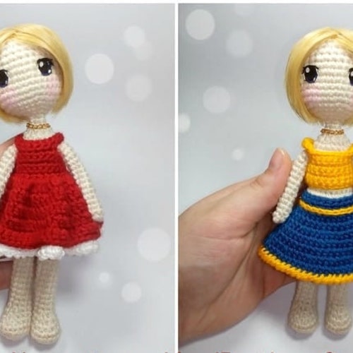 Little Crochet Doll Pattern Mini Doll Pattern Dress up Doll - Etsy