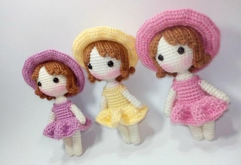 Little Crochet Doll Pattern Mini Doll Pattern DIY Amigurumi - Etsy