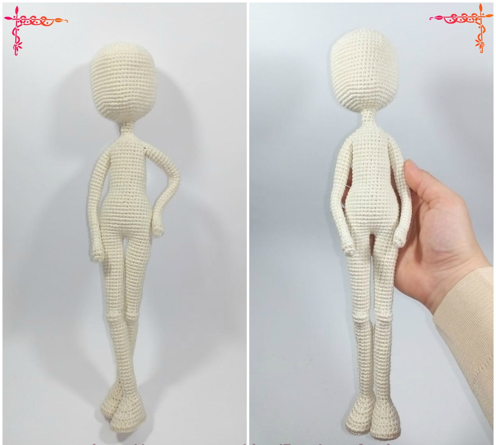 Crochet Basic Doll Body Pattern Amigurumi Doll Body Pattern - Etsy