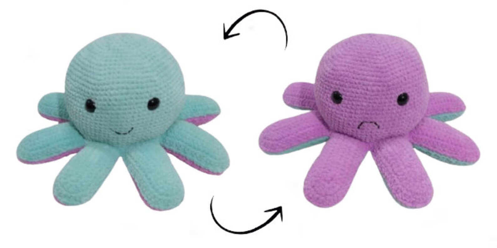 Crochet Reversible Octopus Amigurumi Mood Octopus | Etsy