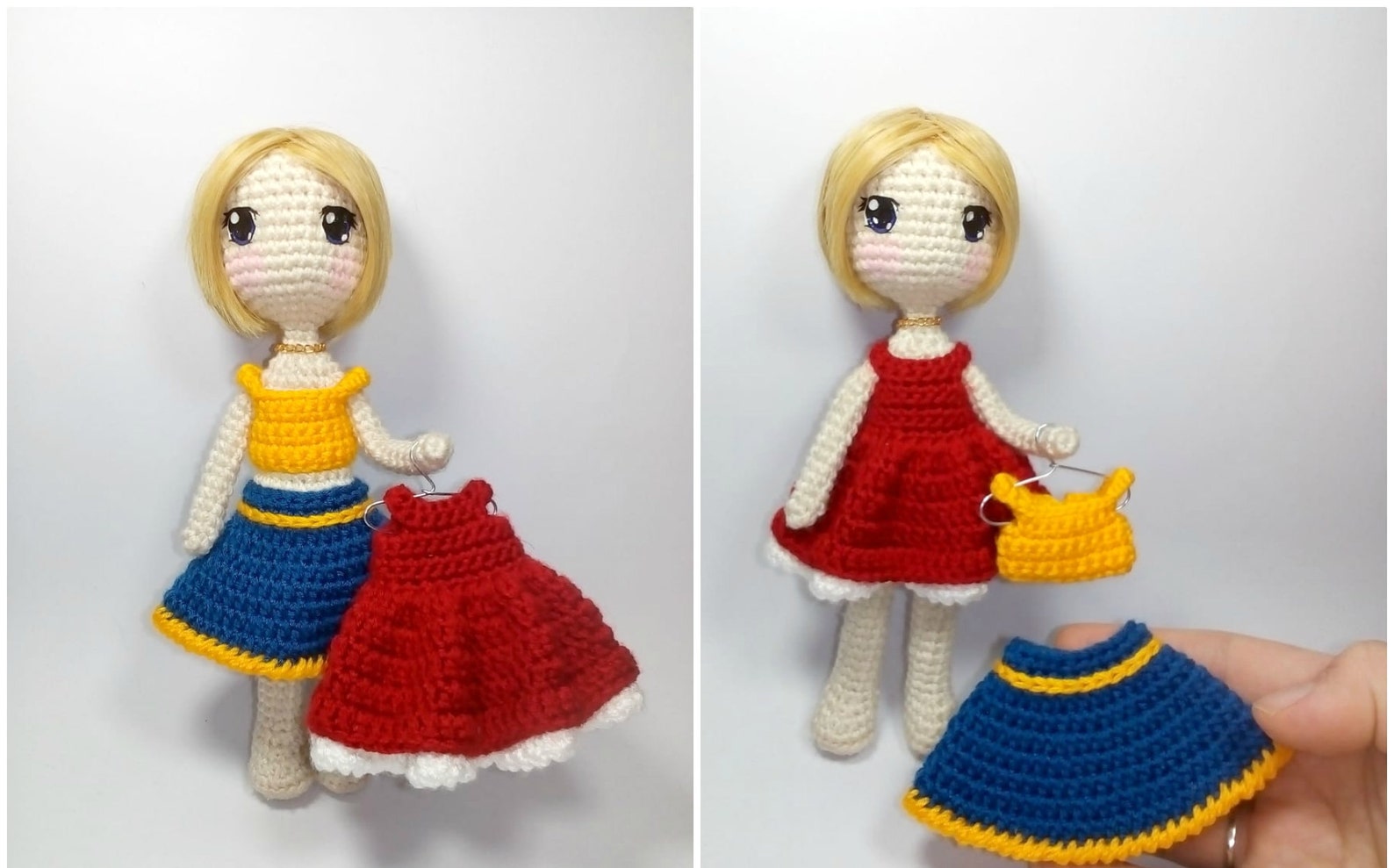 Little Crochet Doll Pattern Mini Doll Pattern Dress up Doll - Etsy