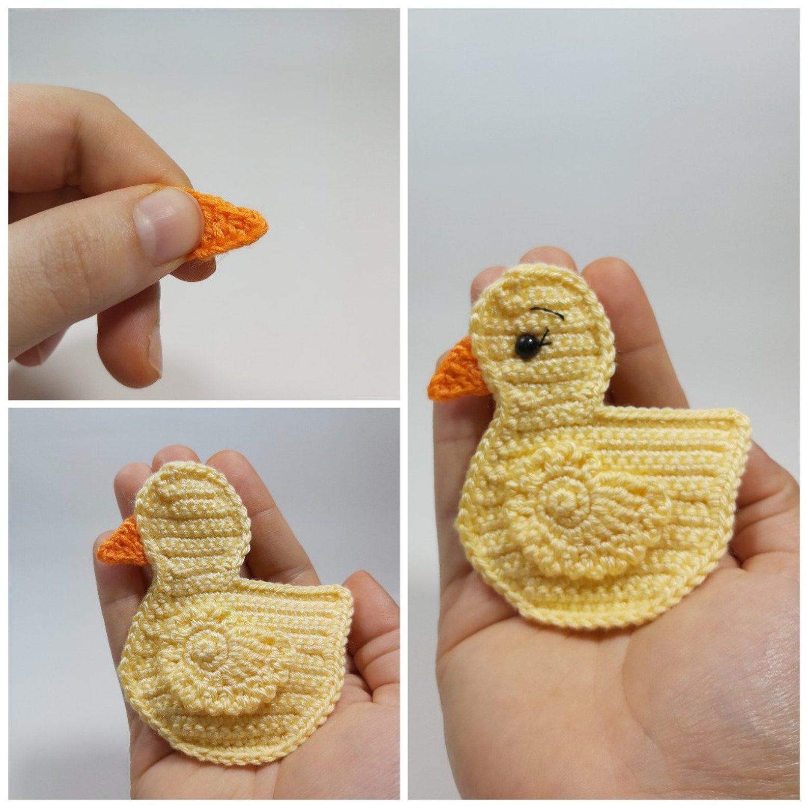 Crochet Applique Duck Applique Pattern Etsy