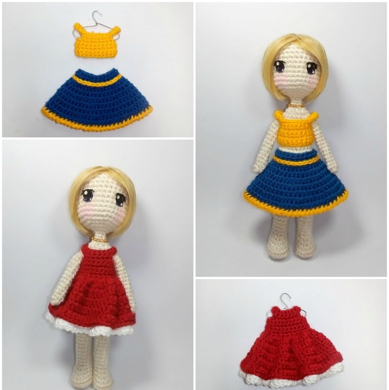 Little Crochet Doll Pattern Mini Doll Pattern Dress up Doll - Etsy
