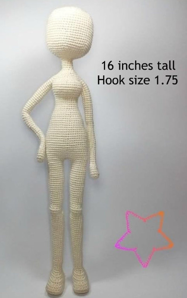 Amigurumi Curvy Doll Body Pattern 16 Inches Crochet Doll Etsy
