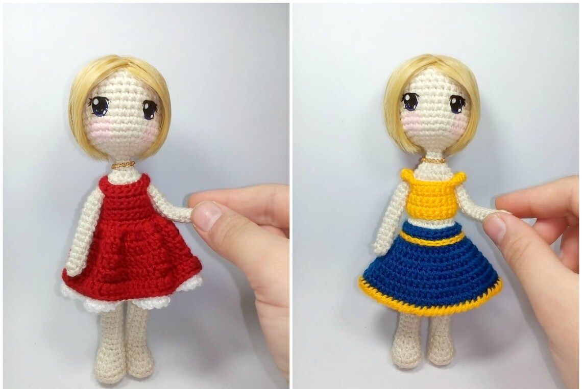 Little Crochet Doll Pattern Mini Doll Pattern Dress up Doll - Etsy