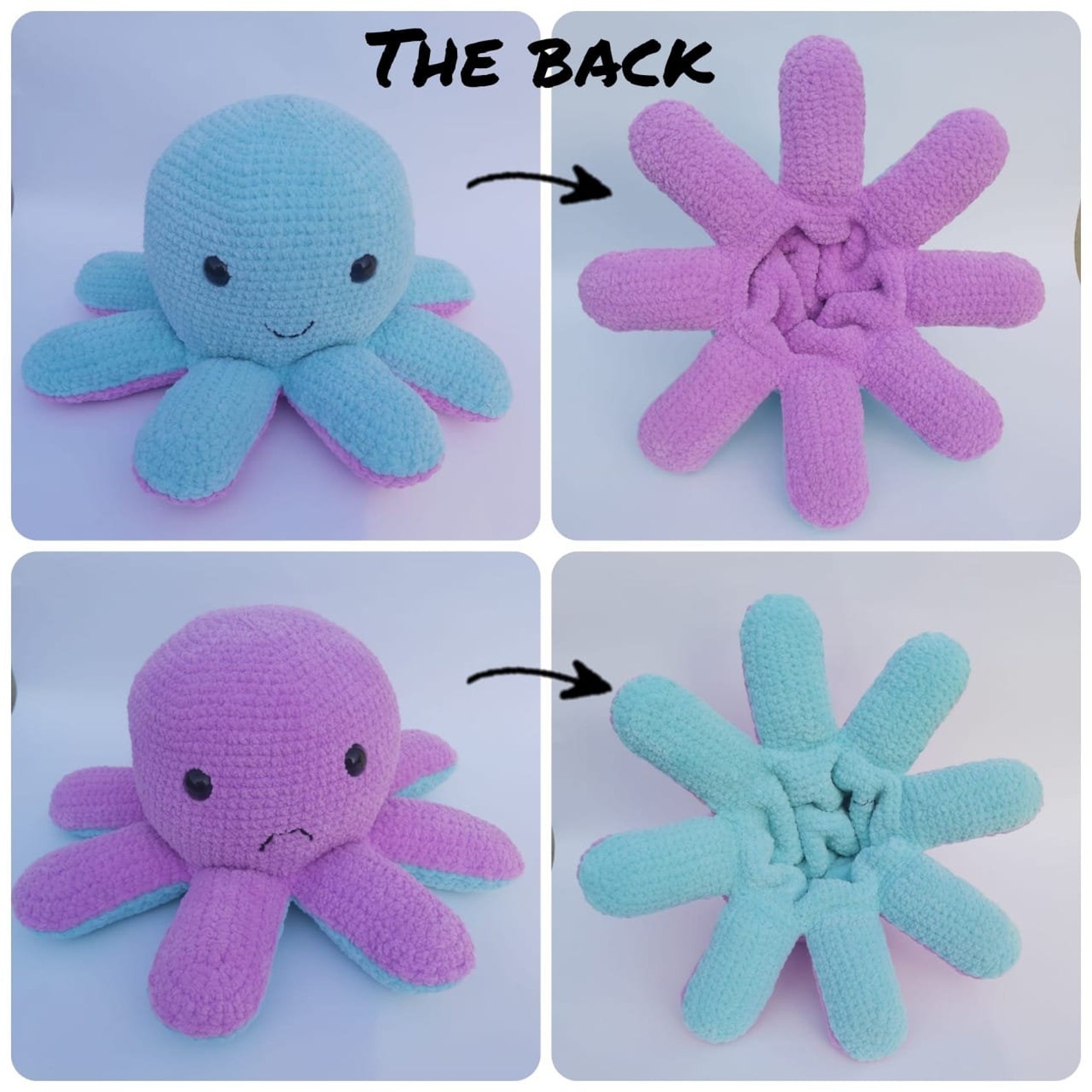 Crochet Reversible Octopus Amigurumi Mood Octopus | Etsy