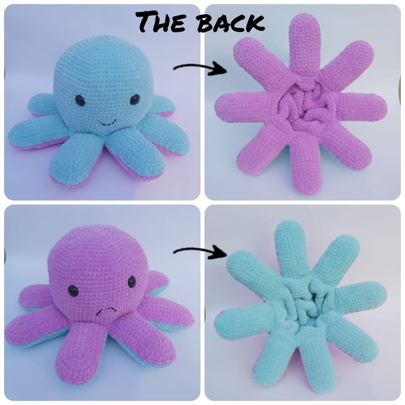 Crochet Reversible Octopus, Amigurumi Mood Octopus - Etsy