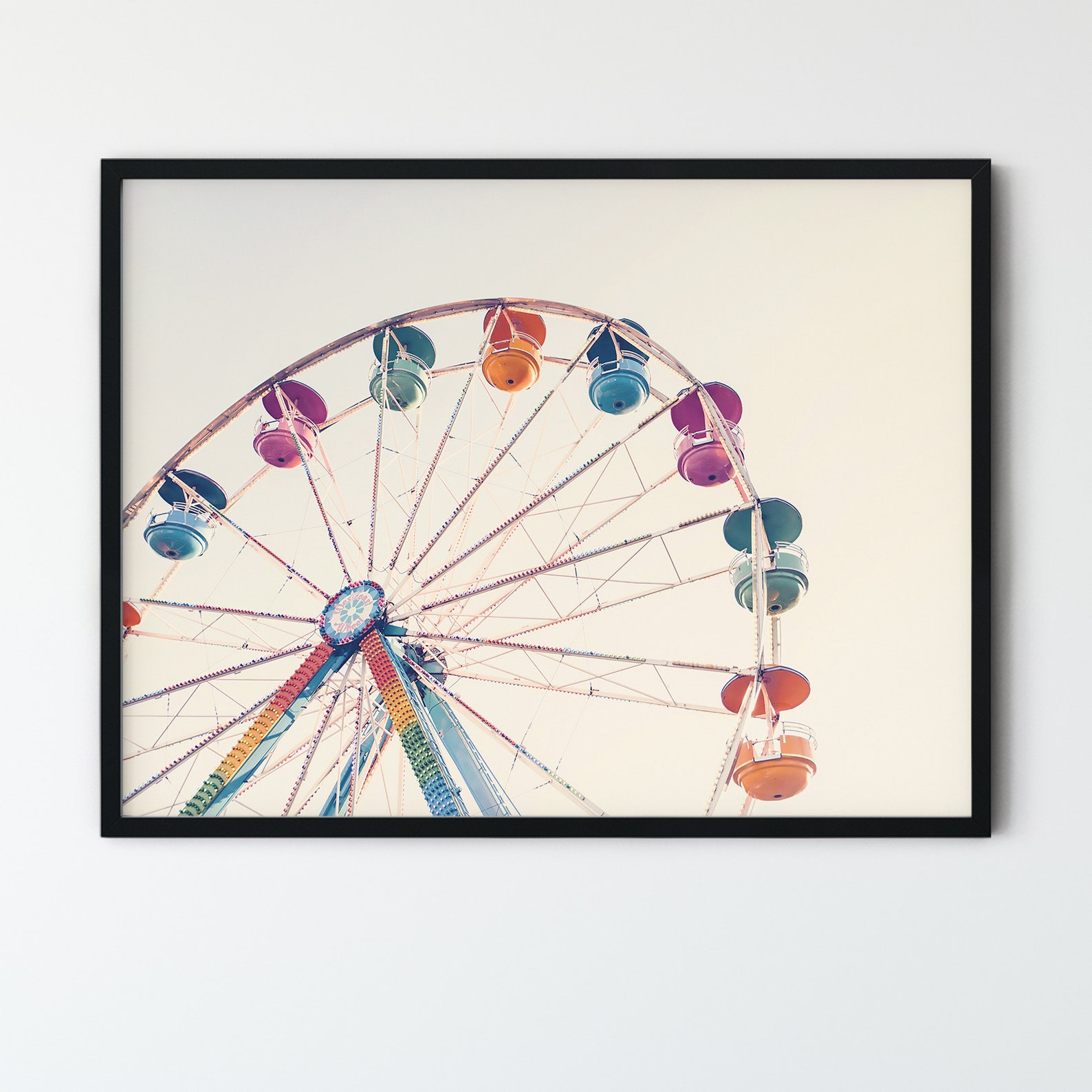 Ferris Wheel Framed Wall Art, Colorful Photography Print - Etsy