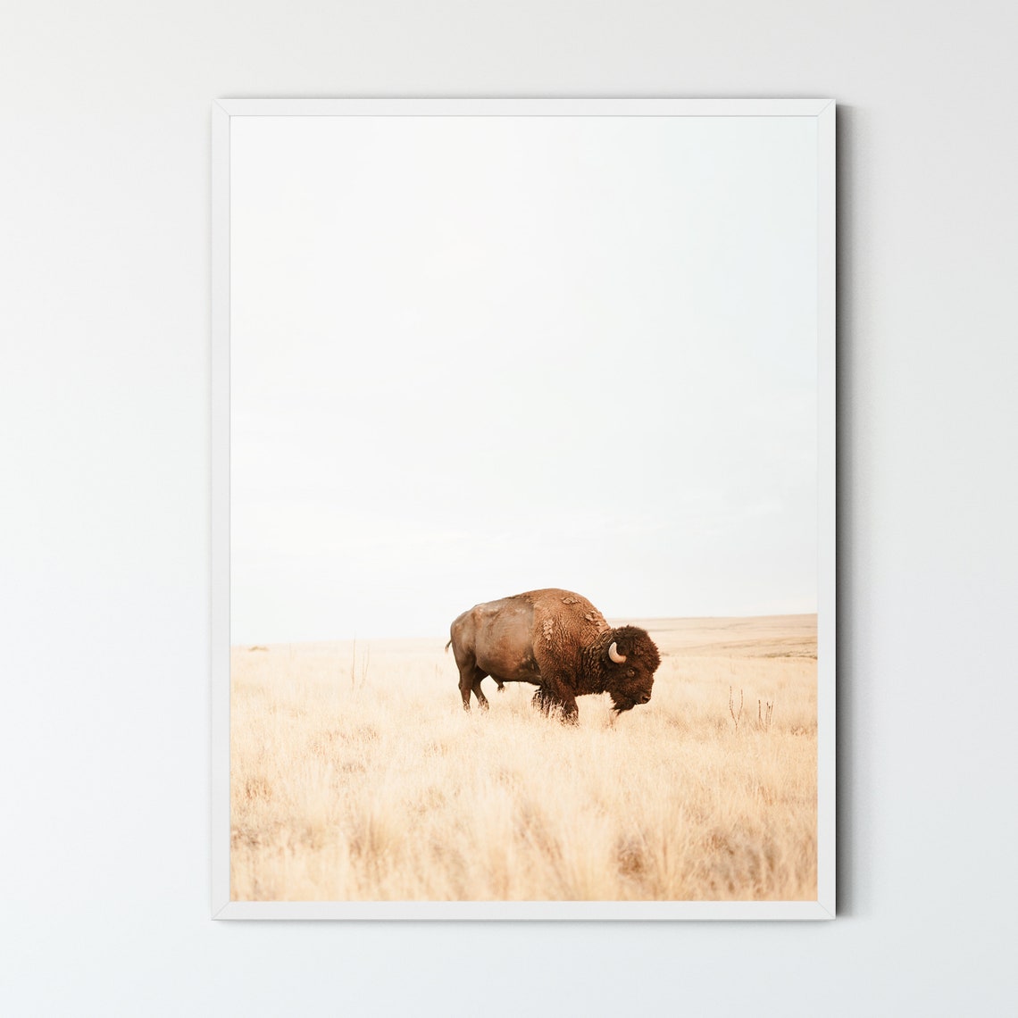 FRAMED Bison Print, Vertical Frame Print, Modern Desert Prints, Boho ...