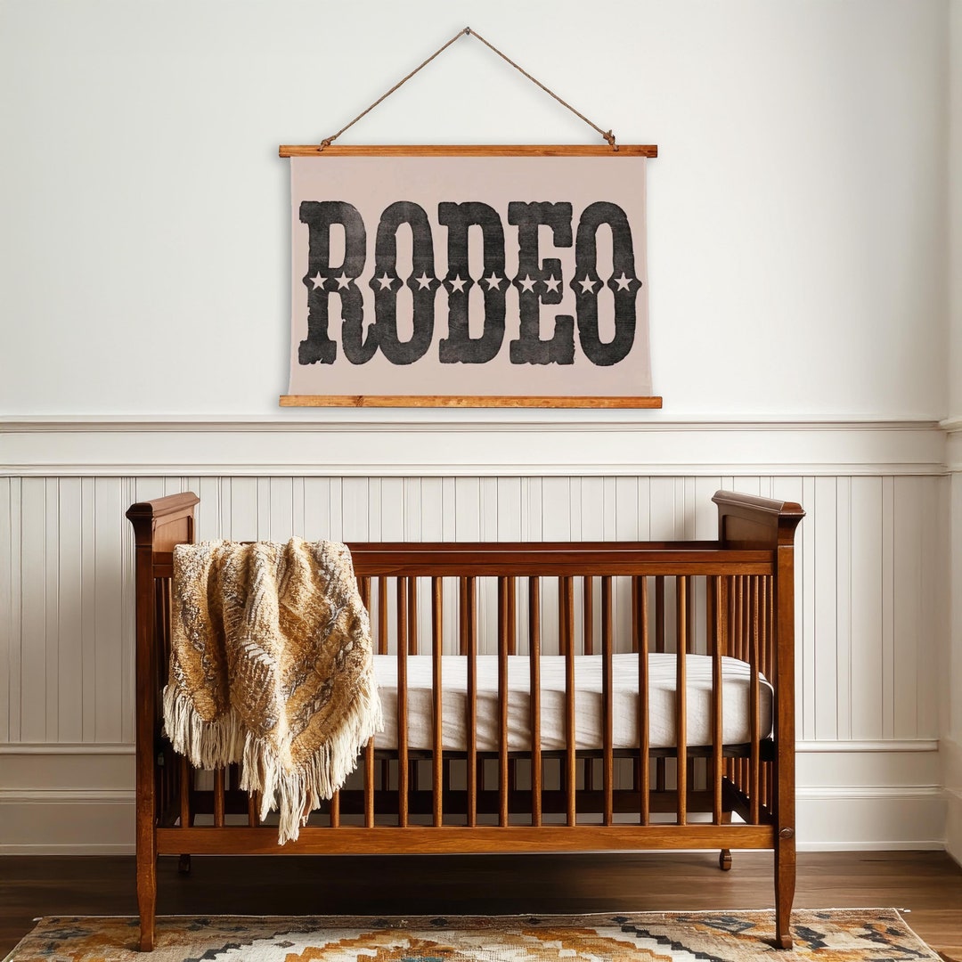 Rodeo Retro Typography Wall Art Tapestry for Cowgirl Aesthetic Room ...