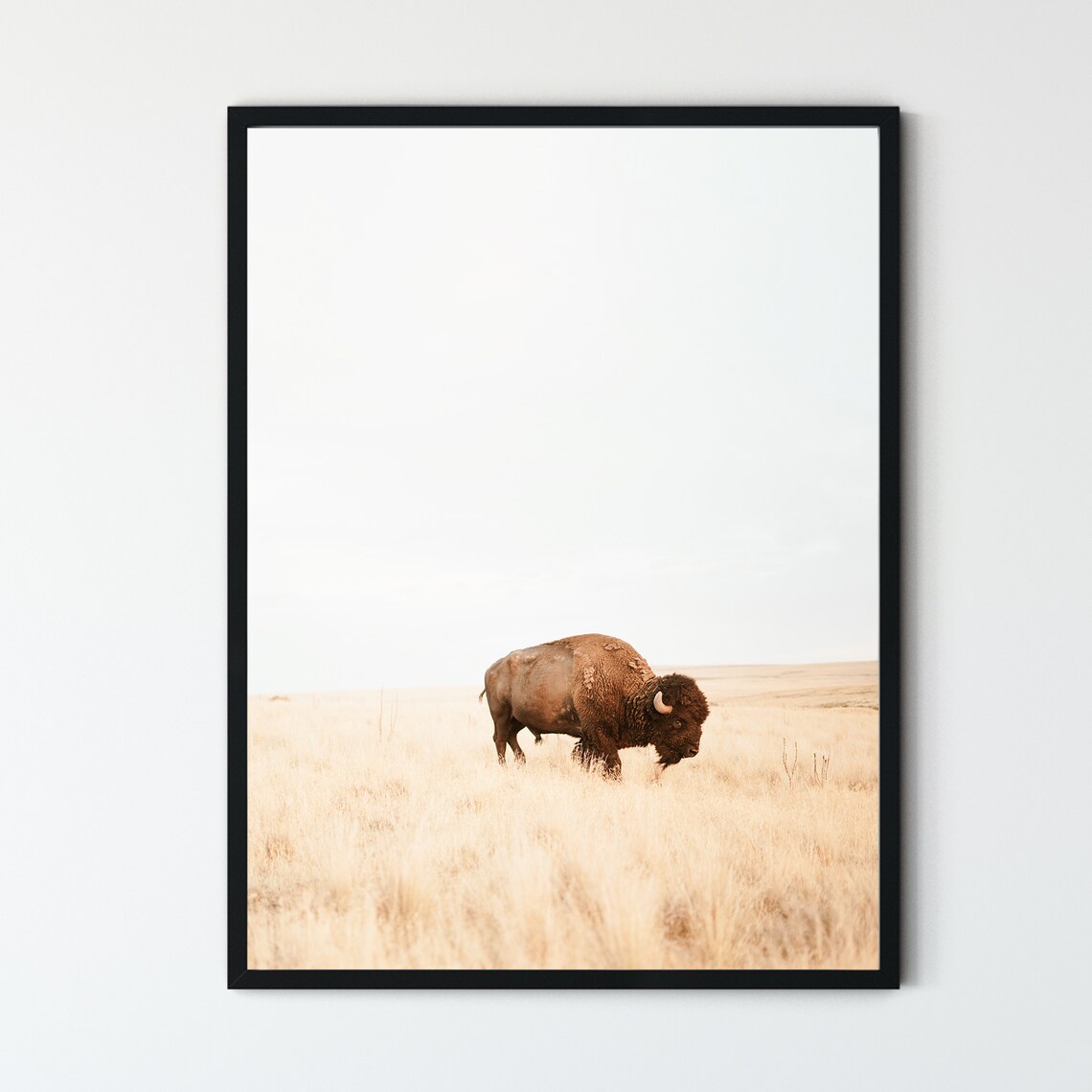 FRAMED Bison Print, Vertical Frame Print, Modern Desert Prints, Boho ...