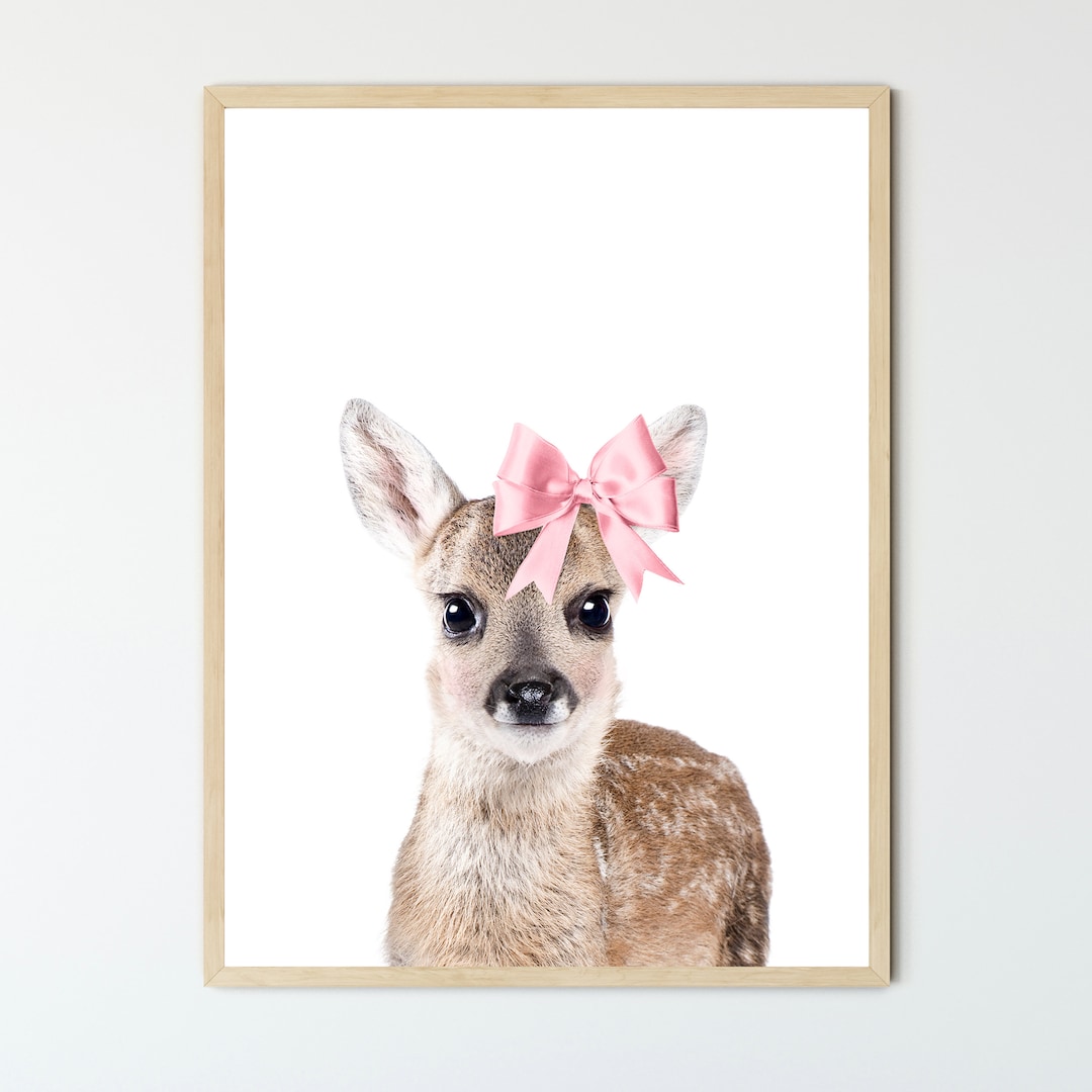 Deer Wall Art for Nursery Rooms, Coquette Aesthetic, Preppy Nursery ...