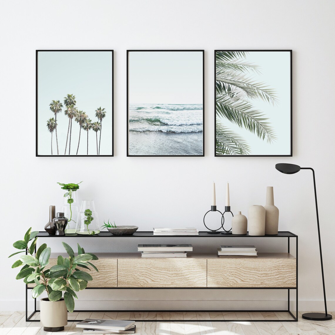 Blue Beach Print Set UNFRAMED ART Minimalist Beach Art - Etsy