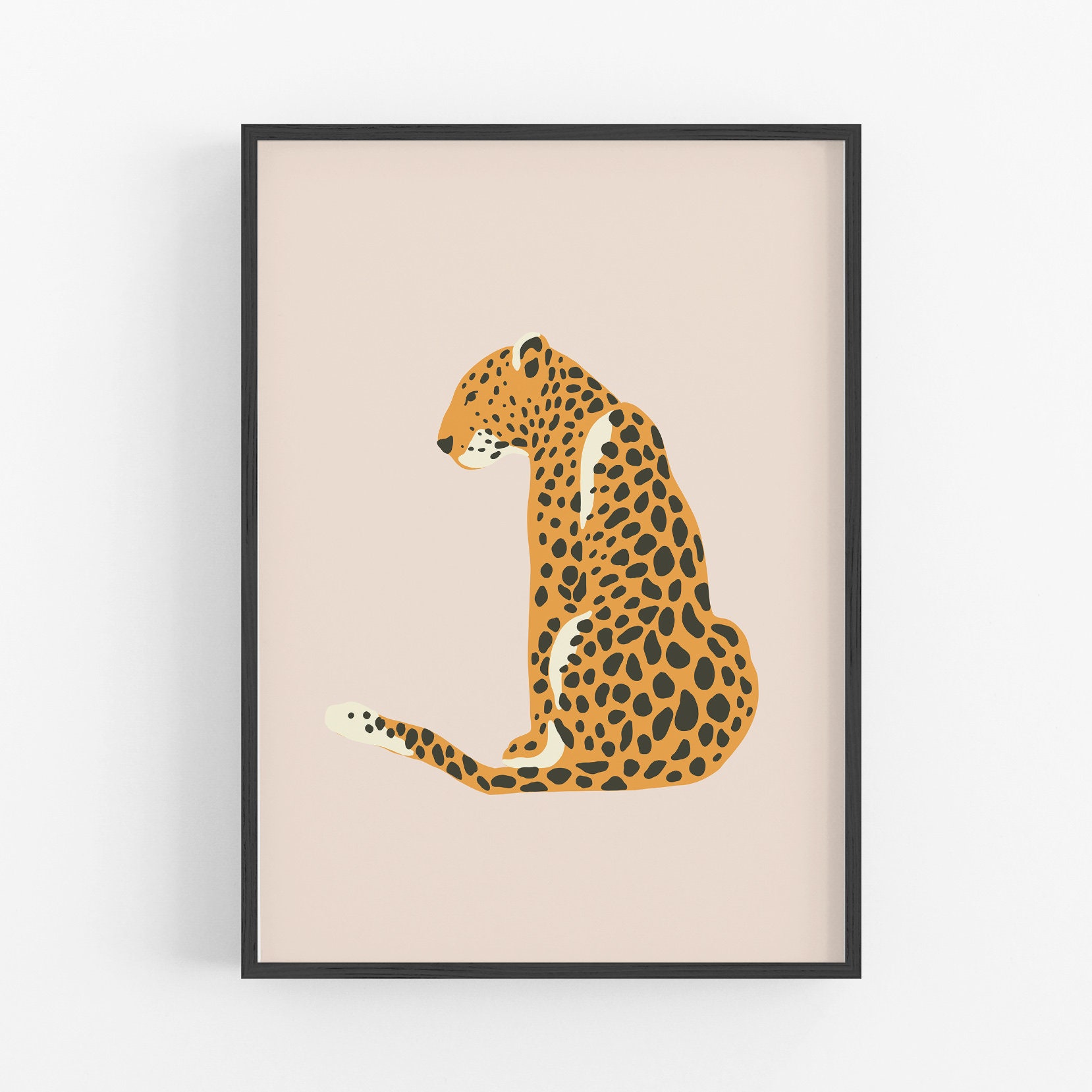 Leopard Illustration Graphic Art Print UNFRAMED | Etsy