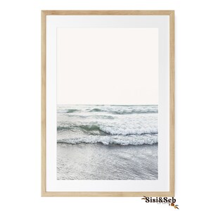 FRAMED Set of Ocean Prints, Rolling Waves Wall Art, Modern Beach House ...