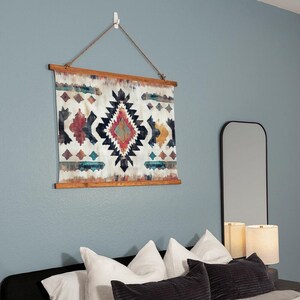 Southwestern Geometric Tapestry, Boho Wall Hanging, Vintage Textile Art ...