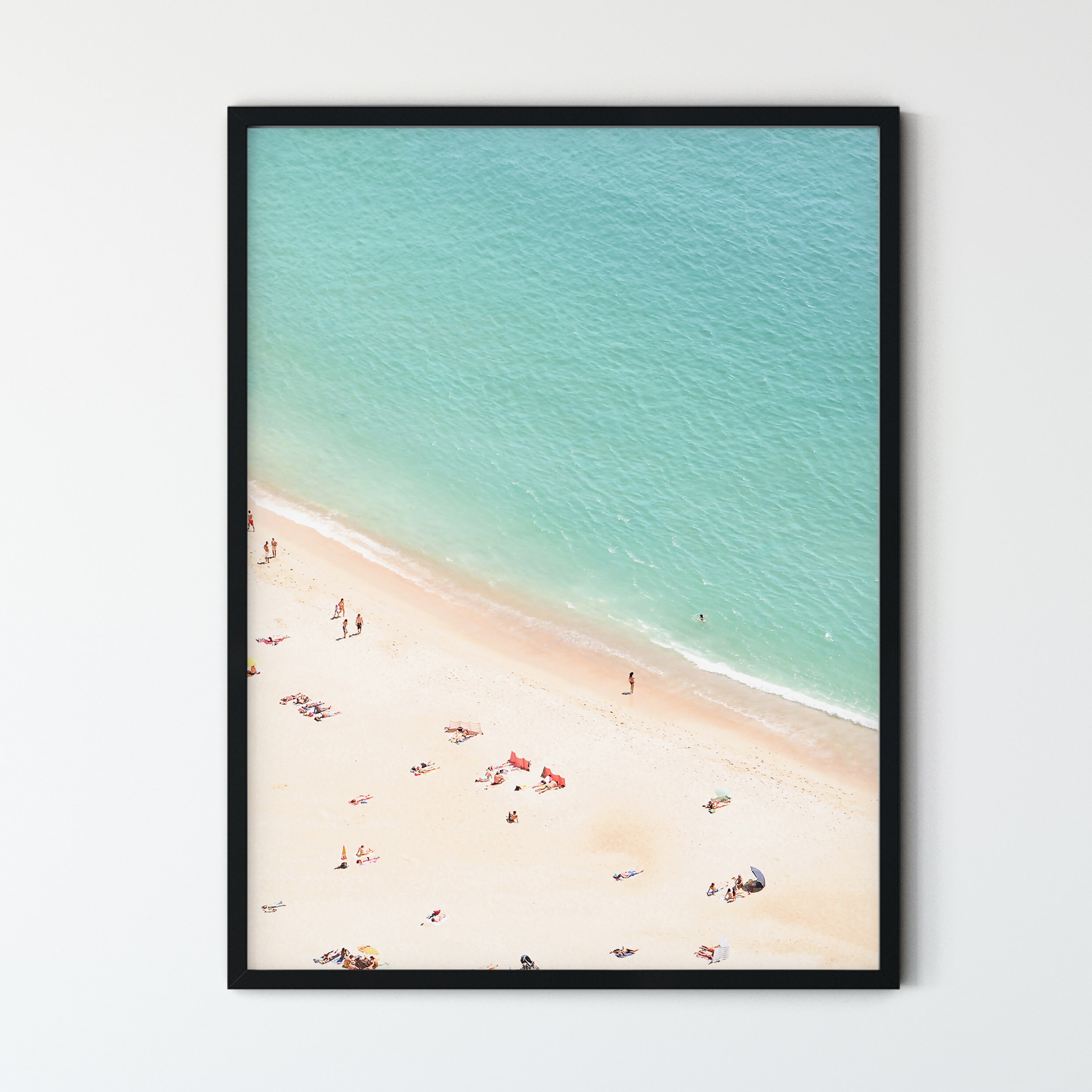 UNFRAMED Posters, Set of Two Aerial Beach Prints, Beach Wall Art, Sea ...