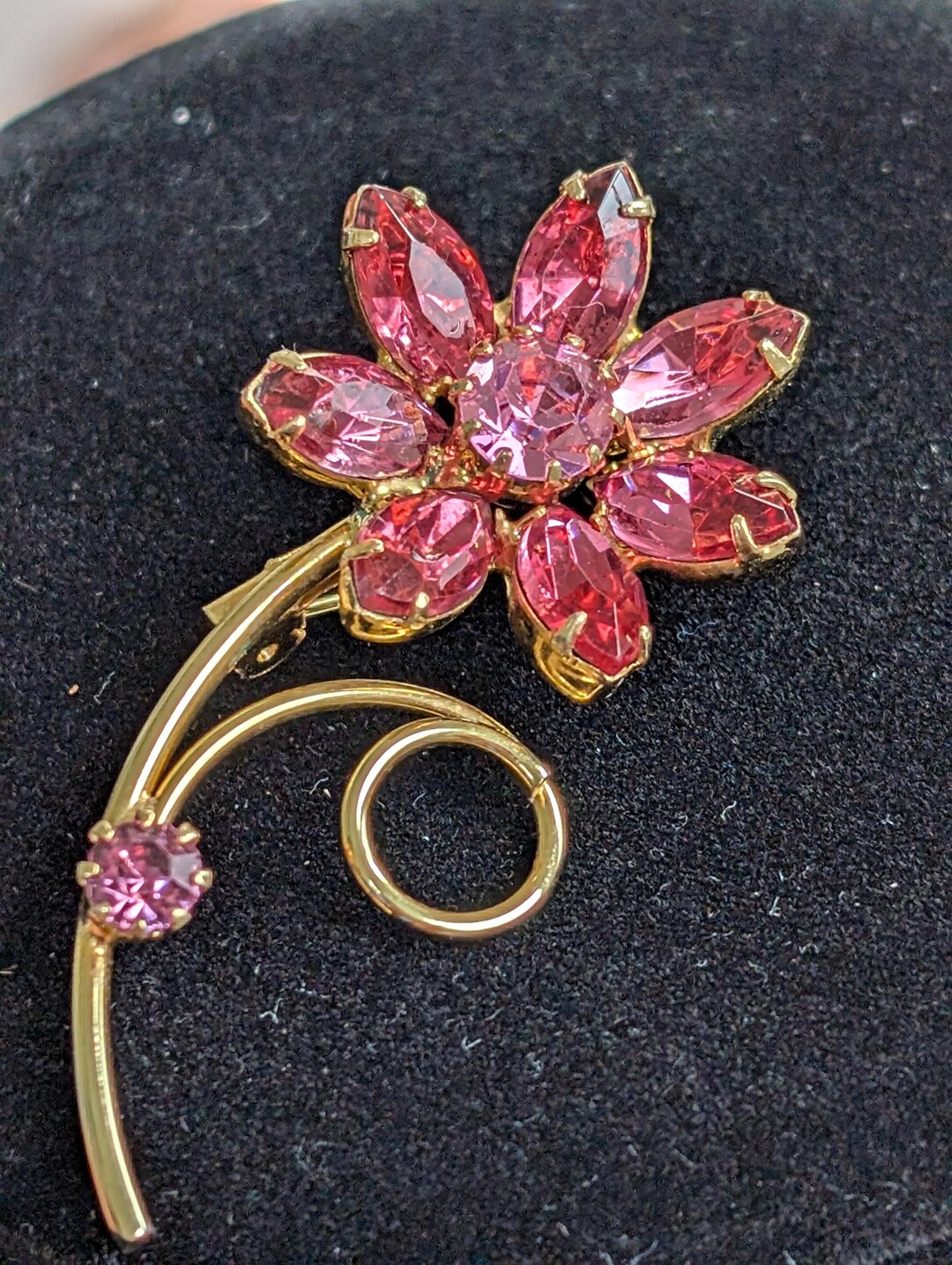 Pink Flower Brooch - Etsy