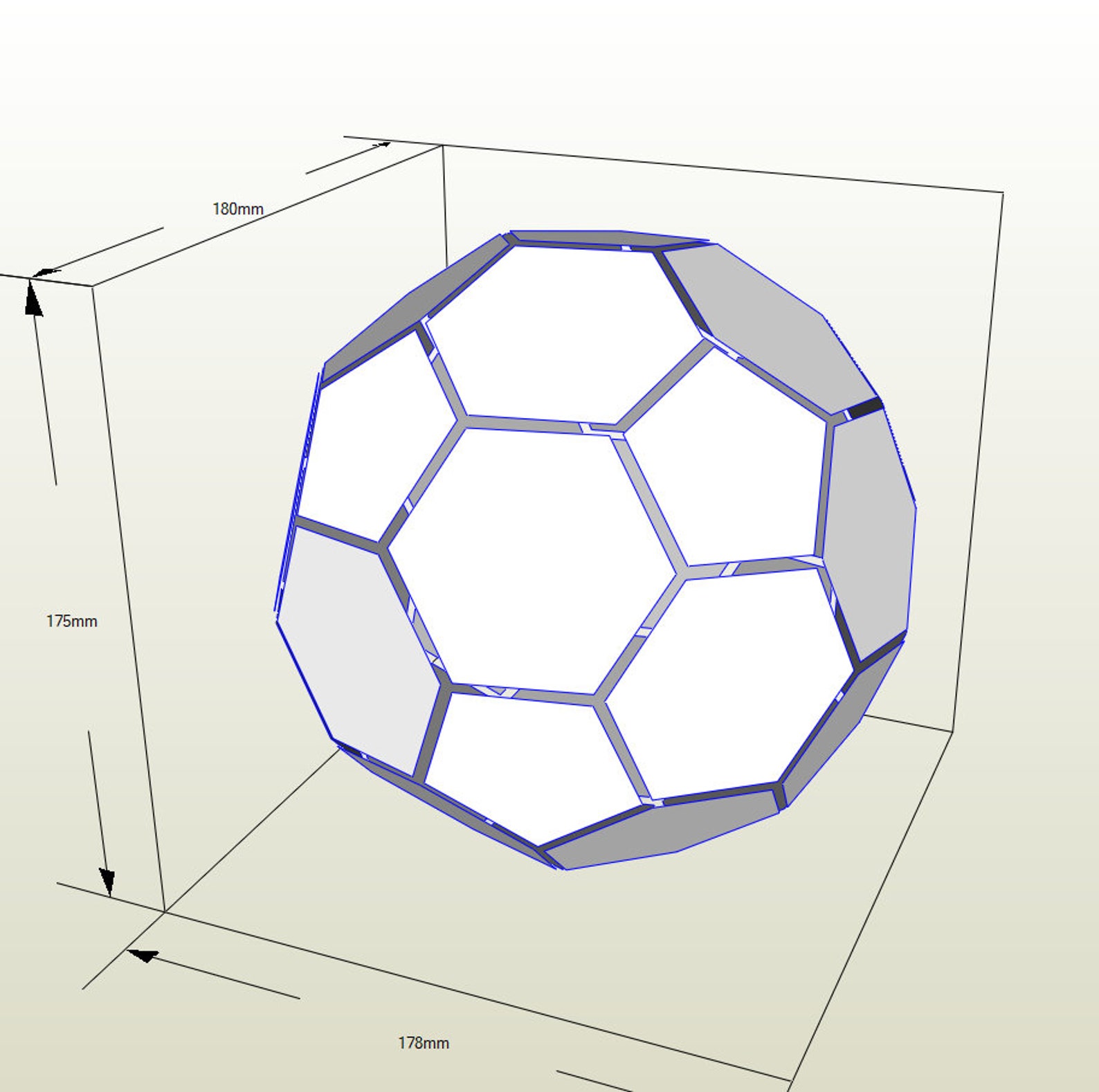 Paper Soccer Ball DIY Printable PDF Template - Papercraft Football ...