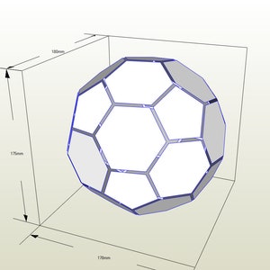 Paper Soccer Ball DIY Printable PDF Template - Papercraft Football ...