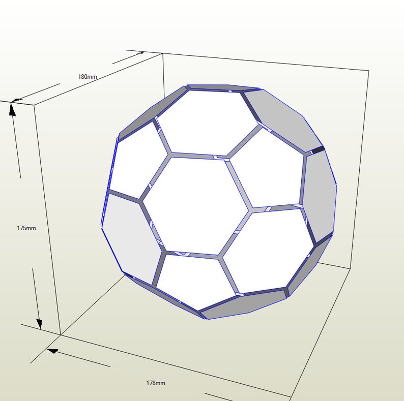 Paper Soccer Ball DIY Printable PDF Template - Papercraft Football ...