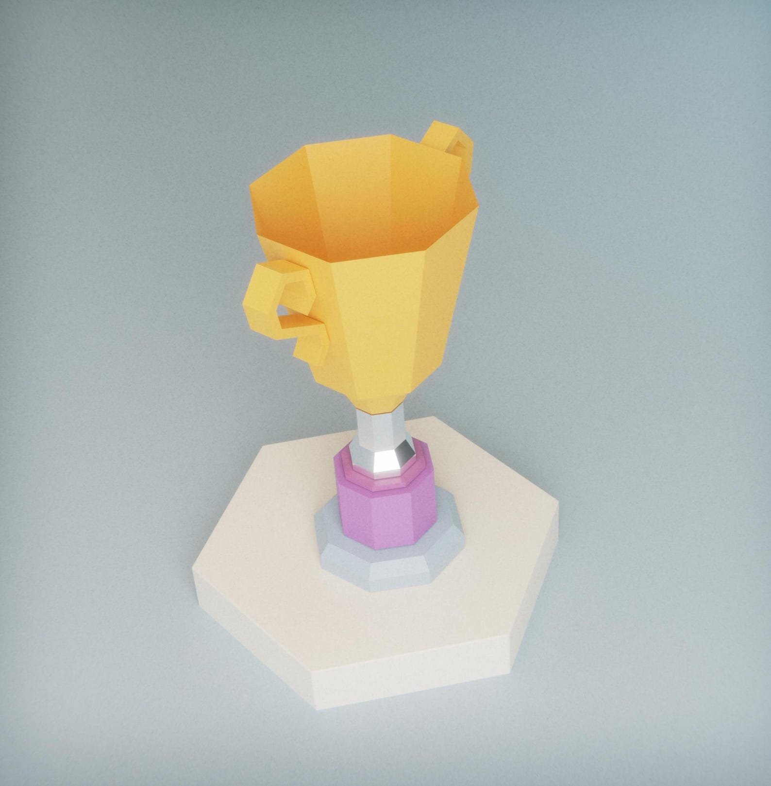 Trophy 3D Papercraft | Diy Paper Sculpture | Low Poly | Pdf Pattern ...