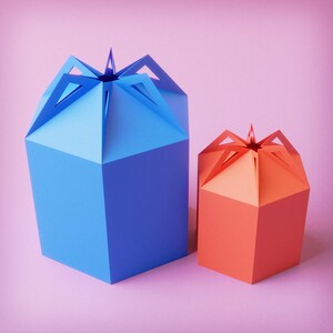 Hexagon Gift Box Template: Geometric Favor Box SVG, PDF, DXF - Etsy