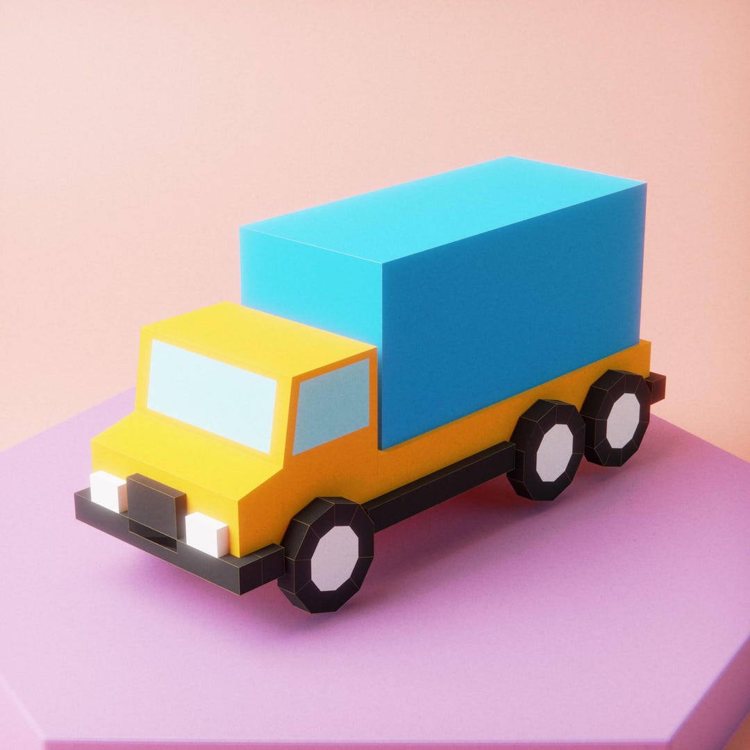 3D Semi-trailer Truck Papercraft Project (SVG, PDF) - Etsy