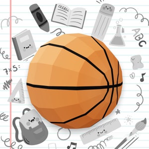DIY Basketball SVG I Printable Low Poly Craft Basket Ball | Print and ...