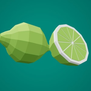 3D Papercraft Lemon,low Poly Lemon, Papercraft Lime,citrus Fruit ...