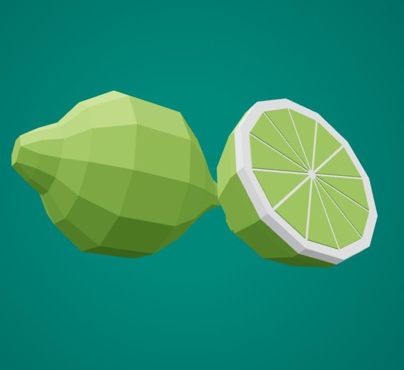 3D Papercraft Lemon,low Poly Lemon, Papercraft Lime,citrus Fruit ...