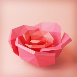3D Paper Rose Templates, Flower DIY Papercraft, Lowpoly Rose, Rose Pdf ...