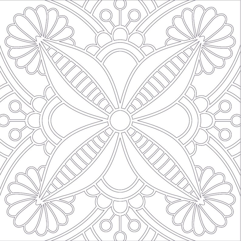 48 Printable Adult Mandala Coloring Pages PDF JPG Mandala - Etsy