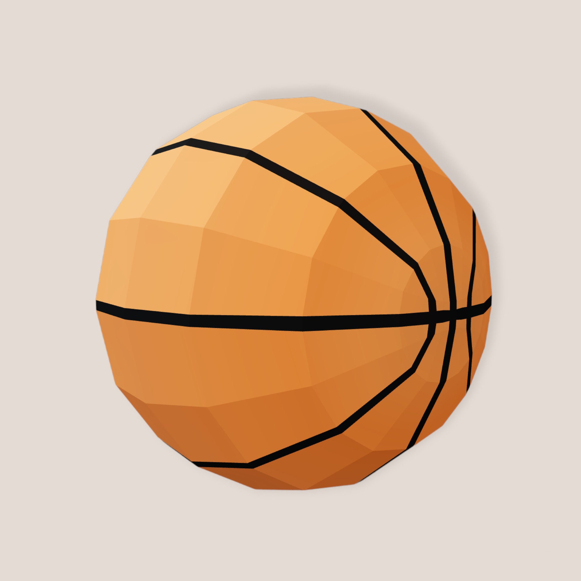 DIY Basketball SVG I Printable Low Poly Craft Basket Ball Print and ...