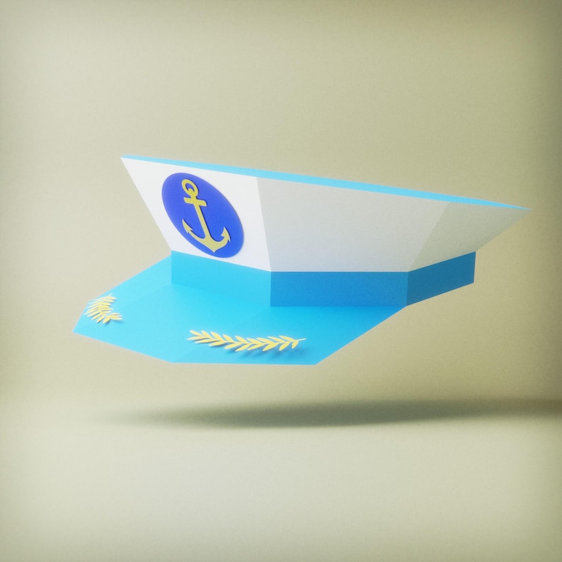 Captain's Hat Cap SVG for Cricut Cut Files, Papercraft 3D Creative PDF ...