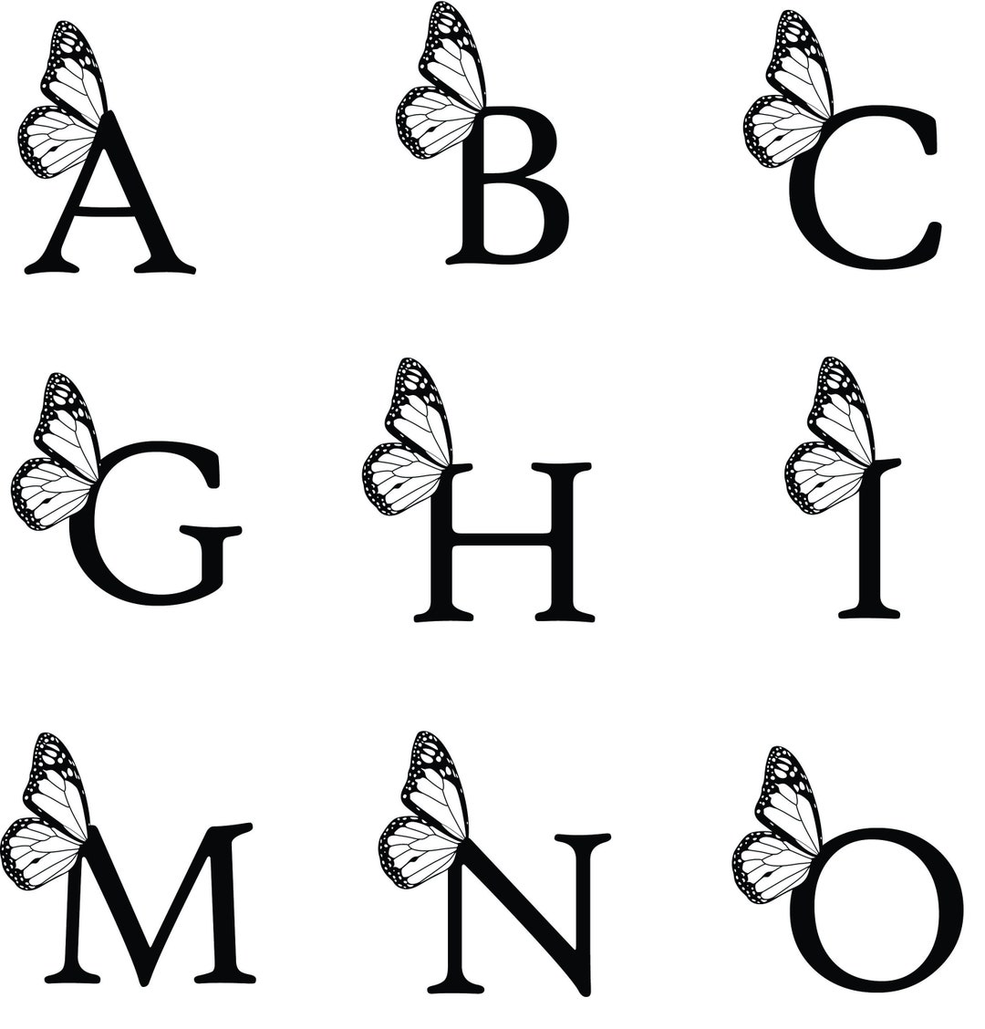 Butterfly Letters Svg
