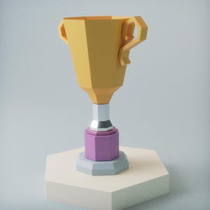 Trophy 3D Papercraft | Diy Paper Sculpture | Low Poly | Pdf Pattern ...