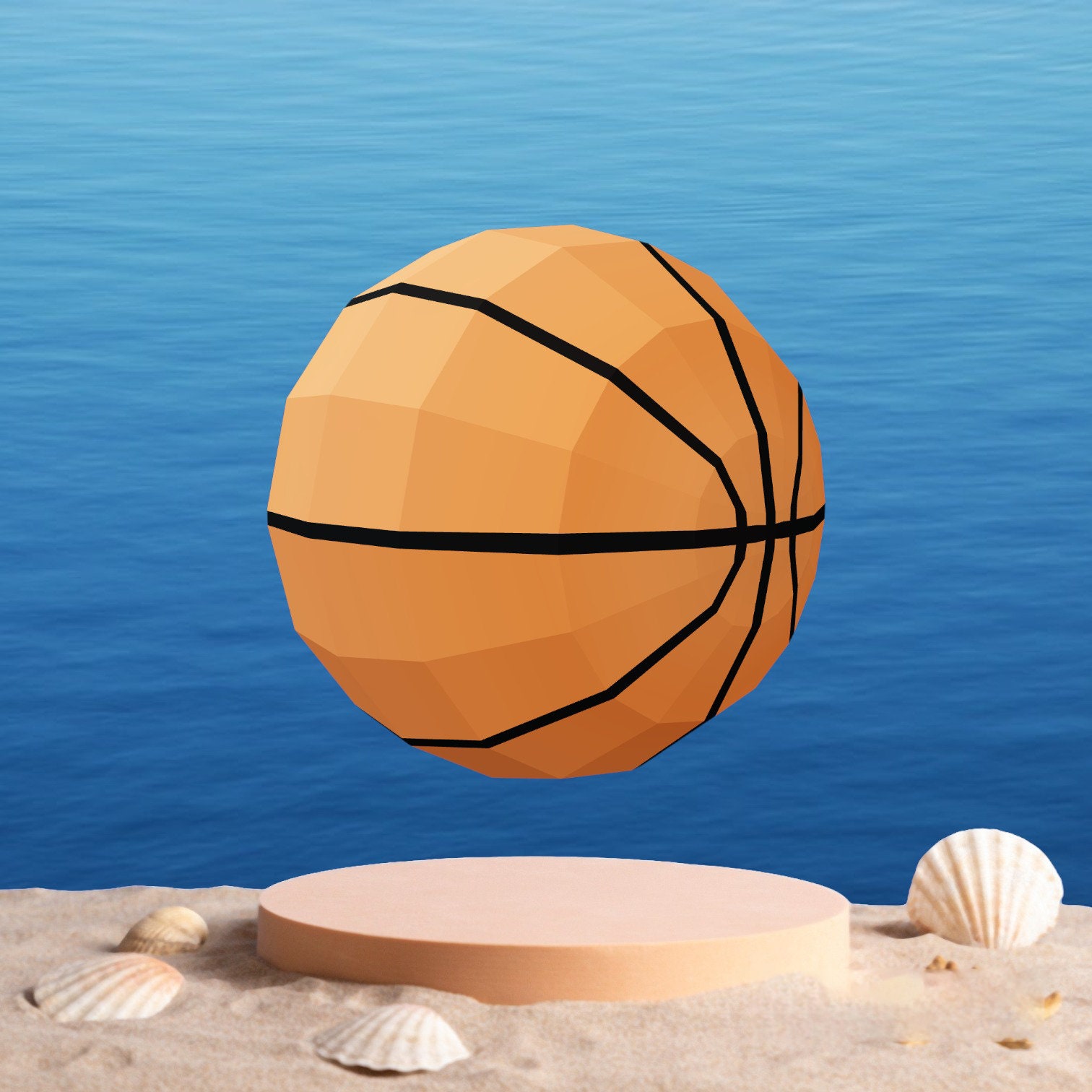 DIY Basketball SVG I Printable Low Poly Craft Basket Ball Print and ...