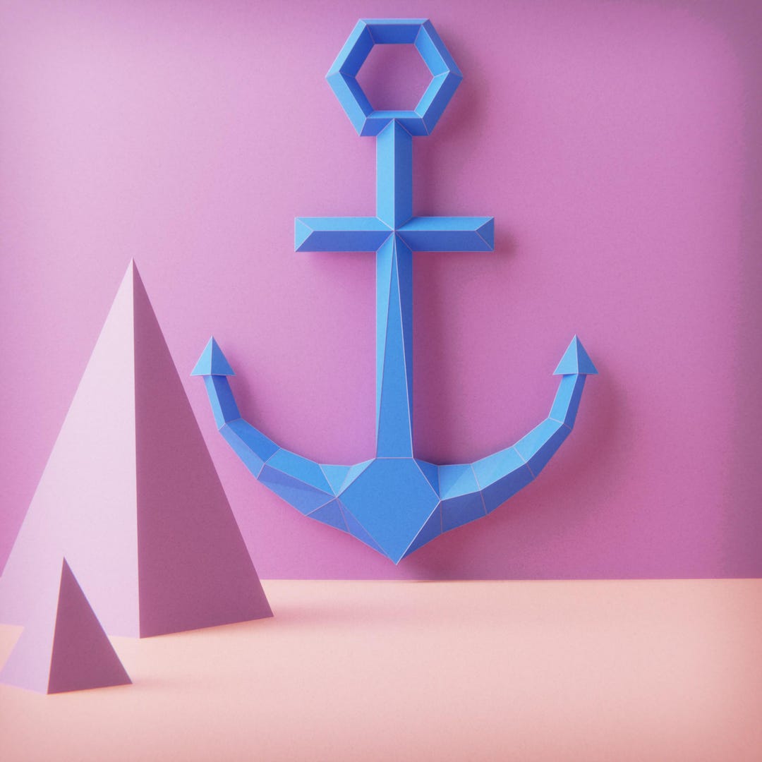 Boat ANCHOR Template, SVG Boat Anchor Art, 3d Papercraft Anchor, Anchor ...