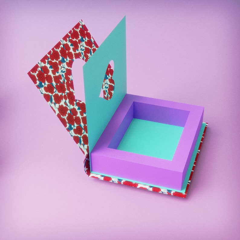3D Love Book Box SVG: Heart Gift Box Template (digital Download) - Etsy