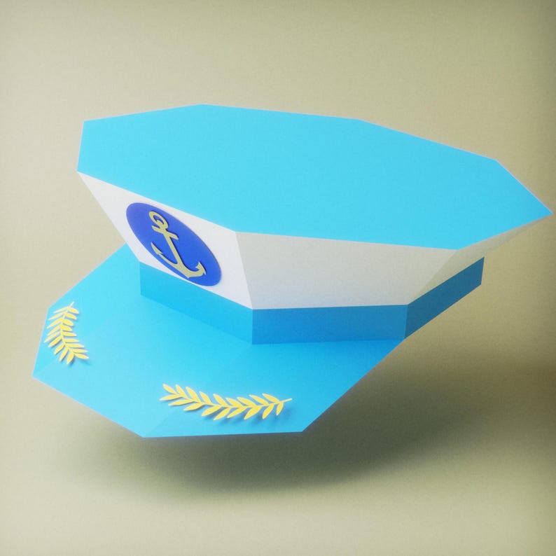 Captain's Hat Cap SVG for Cricut Cut Files, Papercraft 3D Creative PDF ...