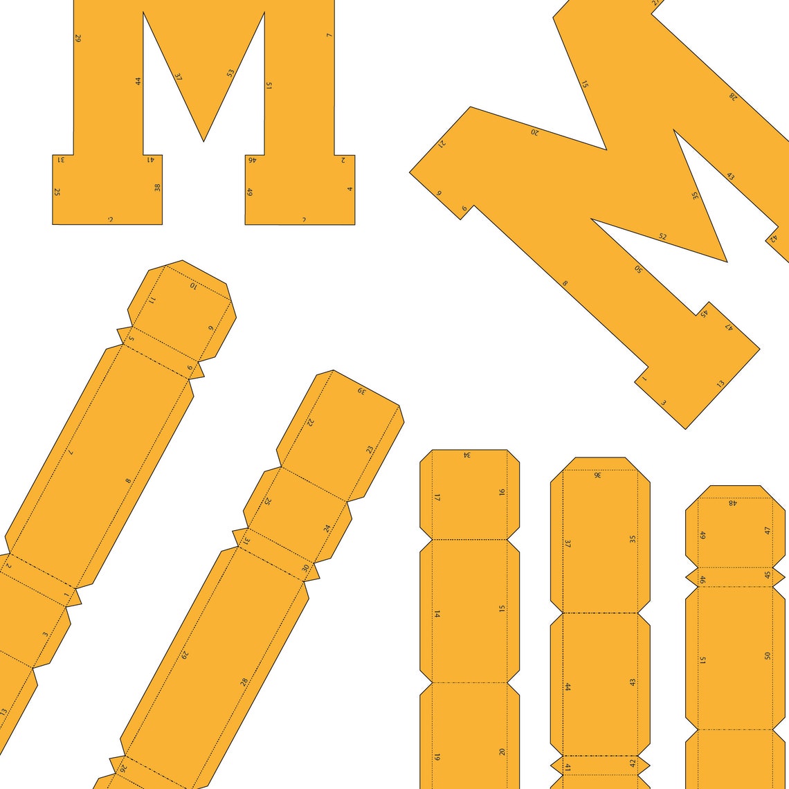 3D Letters A to Z, Cutting Files for Manual or Machine, Die Cut ...