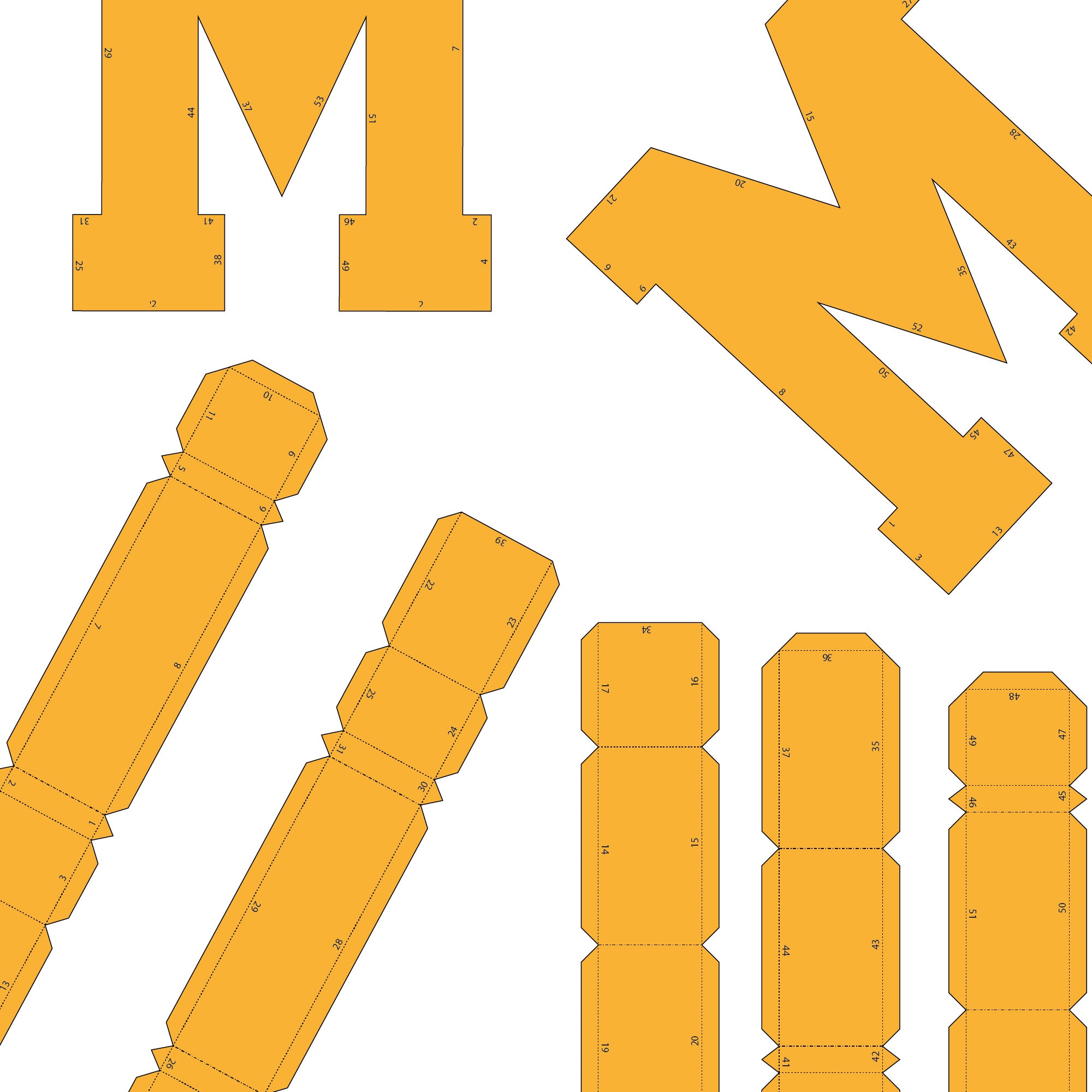 3D Number 0 to 9, Letters A to Z, Cutting Files for Manual or Machine ...