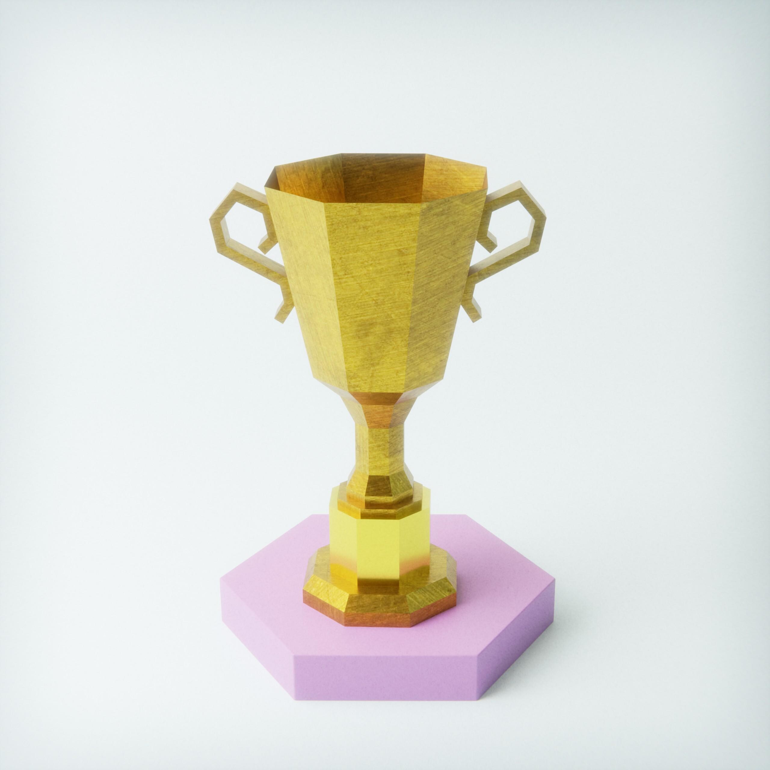 Trophy 3D Papercraft | Diy Paper Sculpture | Low Poly | Pdf Pattern ...